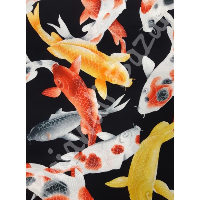 Jual KAIN KATUN MOTIF IKAN KOI FISH - EXPORT QUALITY | Shopee Indonesia