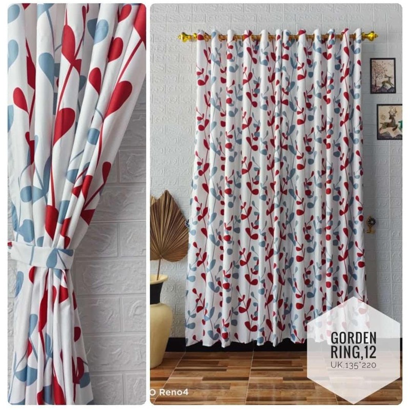 Jual Gorden Hordeng Jendela Pintu Minimalis Motif Red Montero Smokring ...
