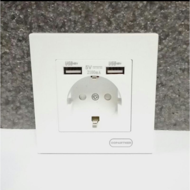 Jual STOP KONTAK 1 COLOKAN LISTRIK AC 110V-220V+2 COLOKAN USB DC 5V ...