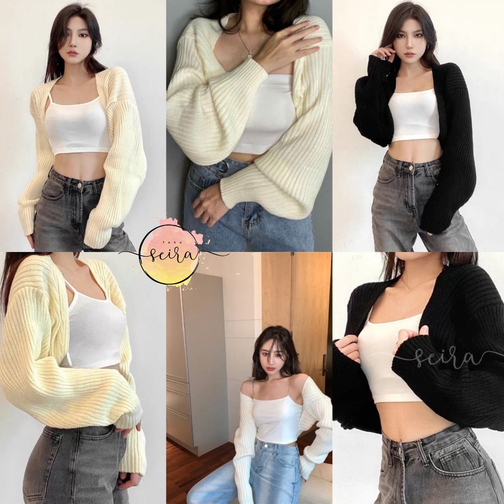Jual [BISA COD] Bolero Cardy Knit / Kardigan Rajut Liam Outer Viral / Bolero Rajut Liam Cardigan ...