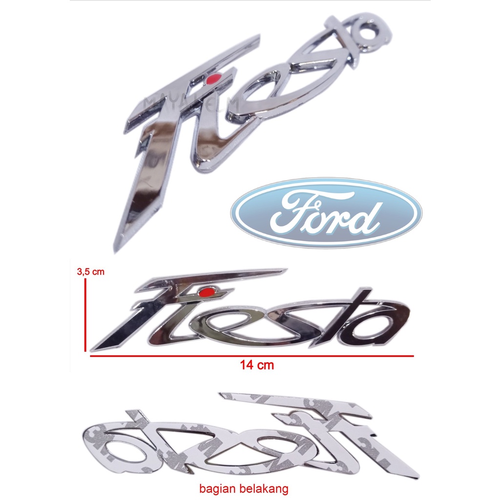 Jual Emblem logo Mobil Ford Fiesta Tulisan Rangkai Chrome | Shopee ...