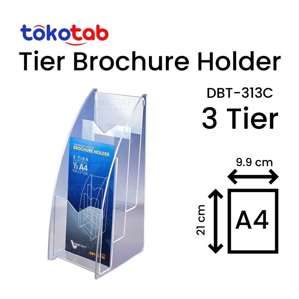 Jual Tokotab - Acrylic Display Brosur / Brochure Holder LUMICRAFT A5 A6 ...