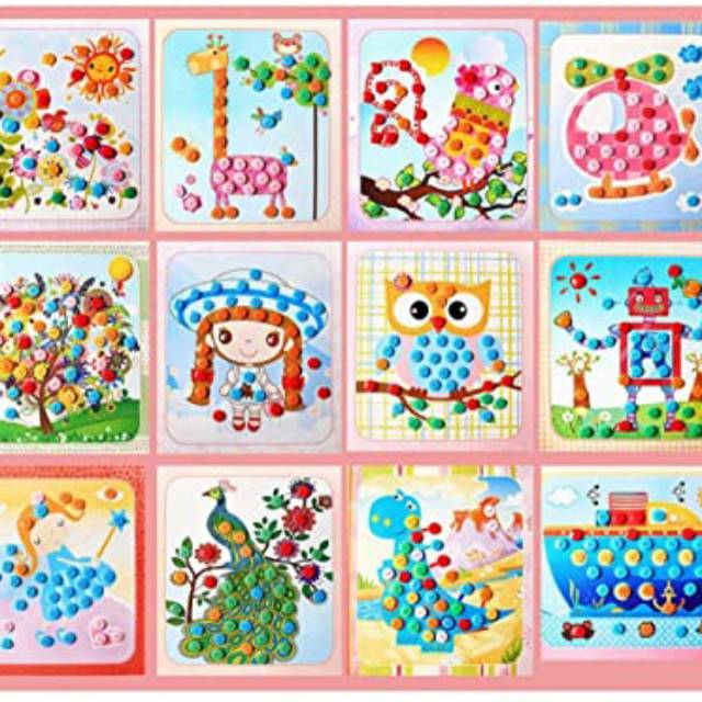 Jual DIY Mosaic Tempel Kancing Edukasi Anak | Shopee Indonesia