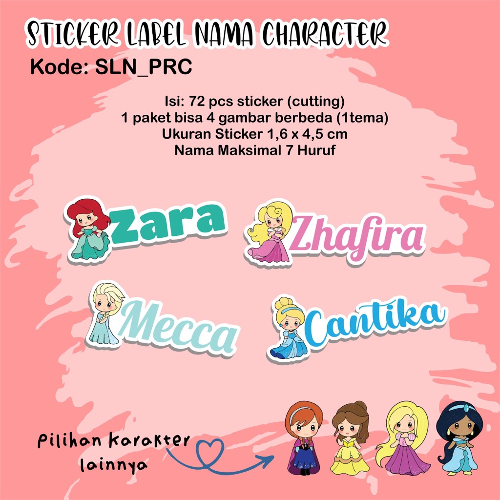Jual Stiker Nama / Sticker Label Nama Desain Karakter Anak isi 72pcs ...