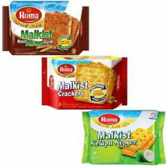 Jual Roma Malkist Crackers biskuit roti GULA ORI / ABON / KELAPA 224gr ...