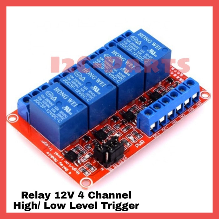 Jual Relay 12V 4 Channel Module High / Low Level Trigger Opto Isolation ...