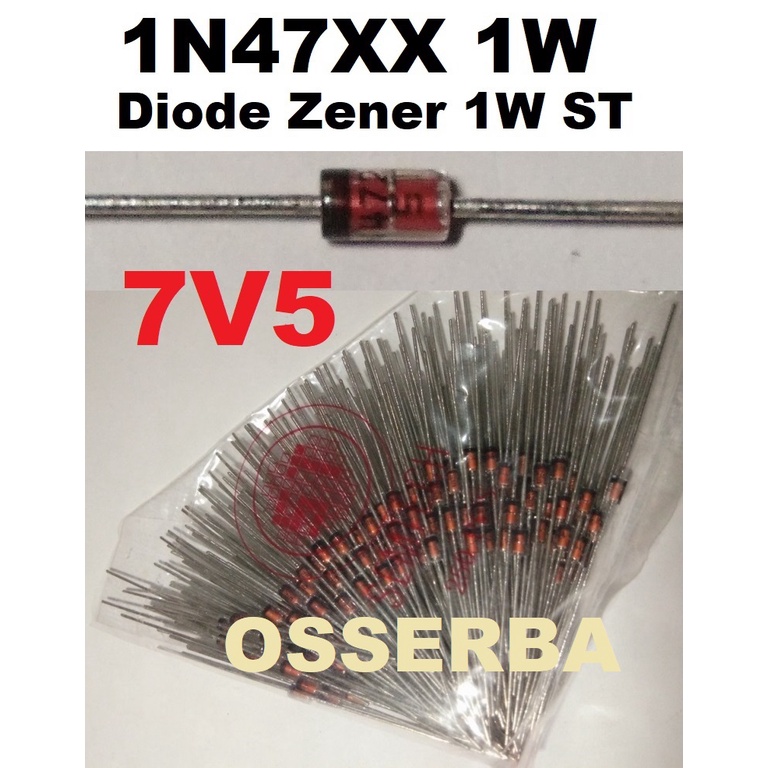 Jual Dioda Zener 1W 5V1 5V6 6V2 6V8 7V5 8V2 1N4733A 1N4734A 1N4735A ...