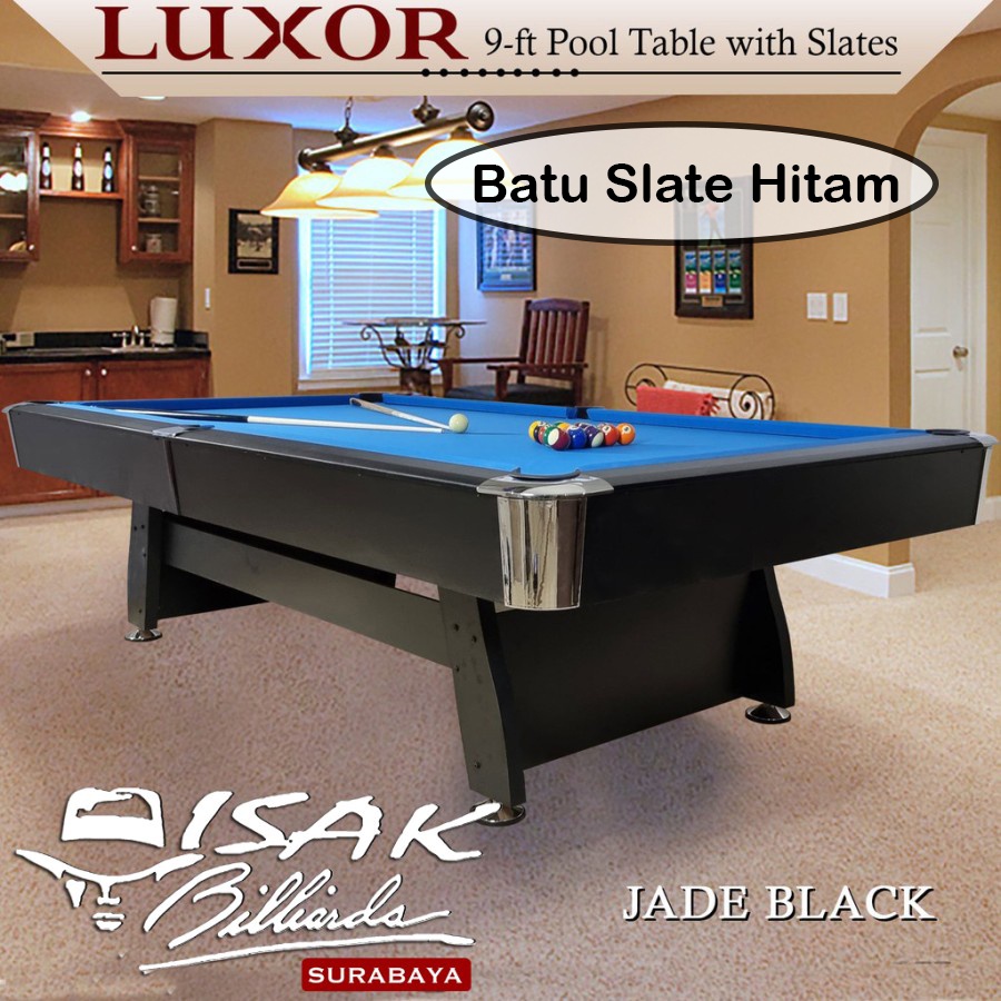 Jual Meja Billiard Luxor 9 ft Pool Table with Black Slate Jade Black ...