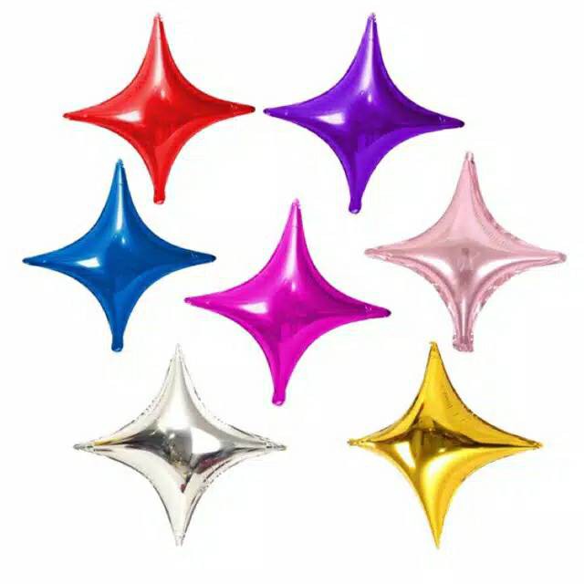Jual FOIL BINTANG SEGI EMPAT / BALON BINTANG UNIK / BALON ULTAH / BALON ...