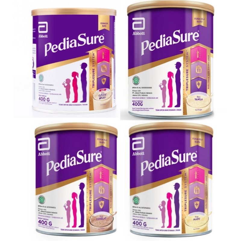 Jual (380g) PediaSure Triplesure Susu Formula Pertumbuhan Anak Clasic Cokelat Vanila Madu kaleng ...
