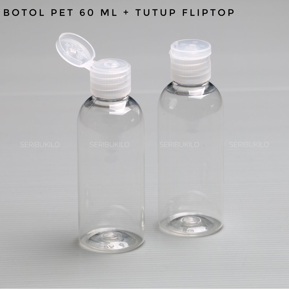 Jual Botol Plastik 60 ml Pet - Tutup Fliptop Natural Berkualitas | Shopee Indonesia