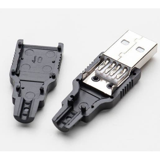 Jual USB type A MALE connector konektor socket with cover cable 4p 4 ...