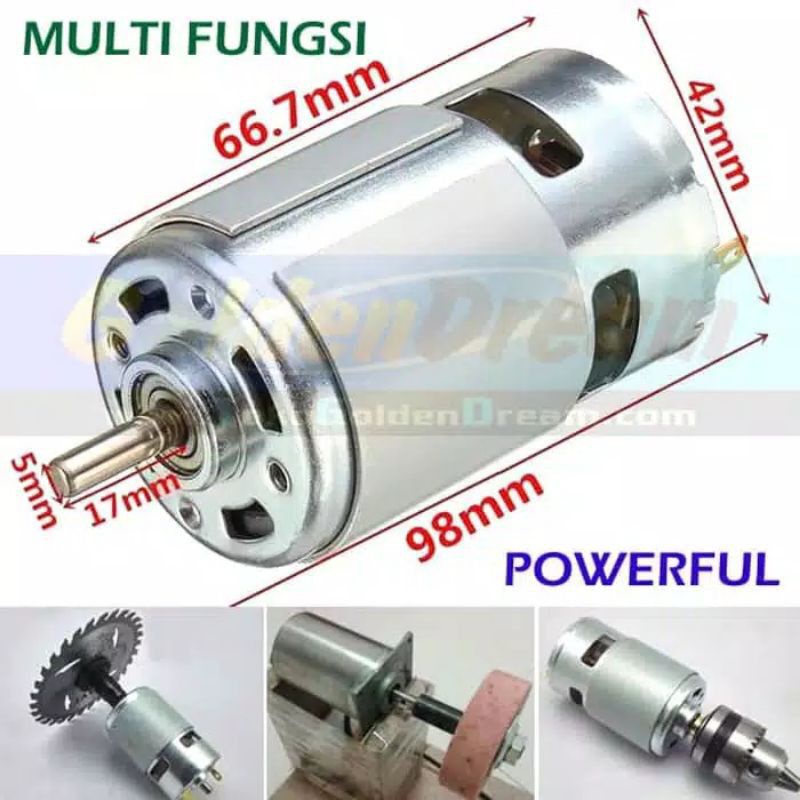 Jual Motor DC 775 12V-24V High Torsi Speed Dinamo Jenis As Bulat | Shopee Indonesia