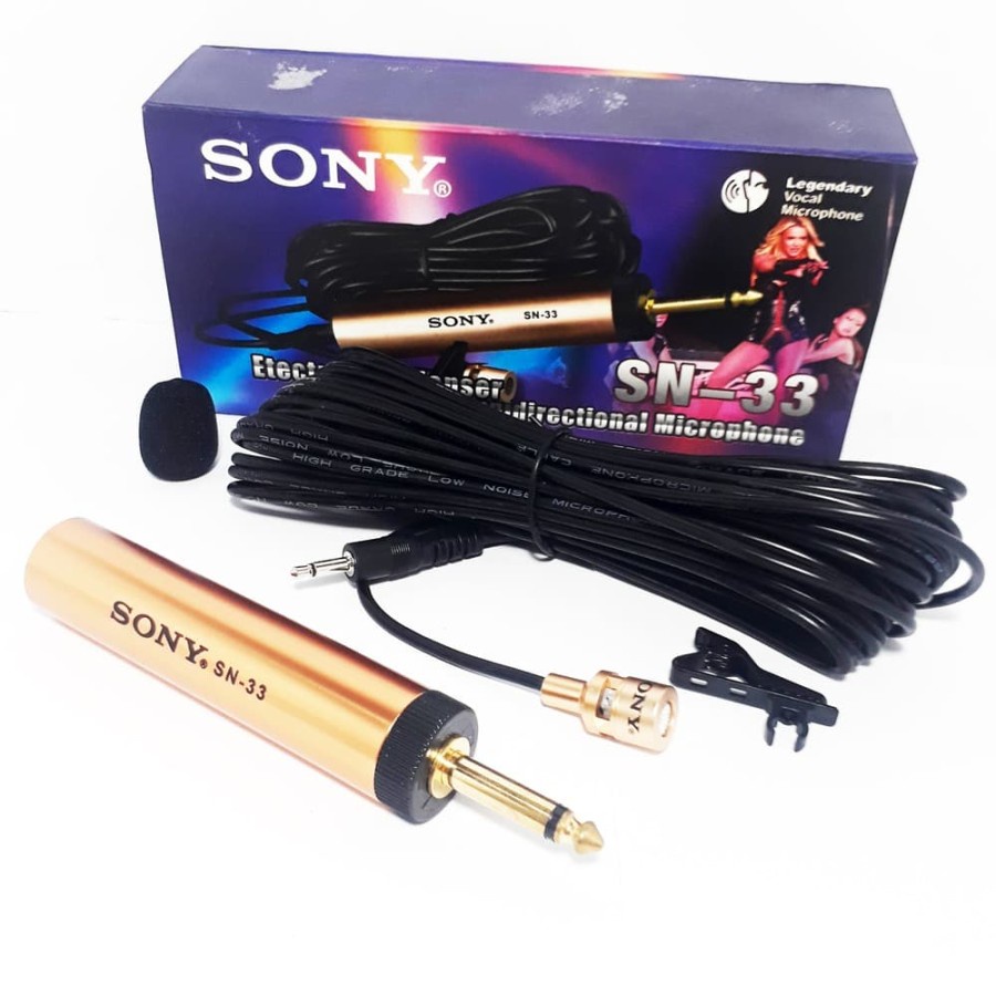 Jual Sony Microphone Clip On SN-33 Kabel Panjang Mic Jepit Imam ...