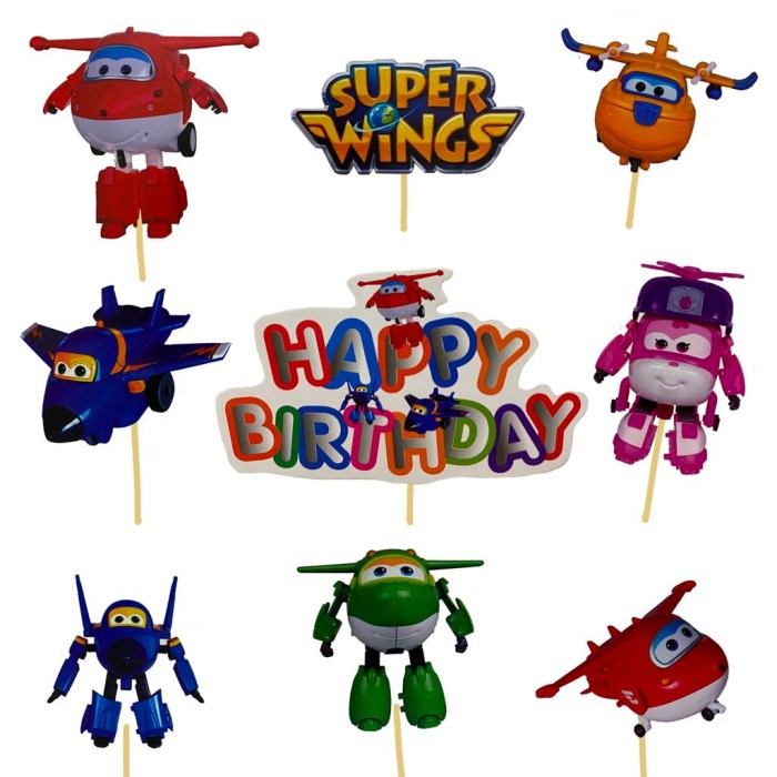Jual TOPER KUE ULANG TAHUN ANAK BIRTHDAY TOPER SUPER WINGS CAKE TOPPER ...