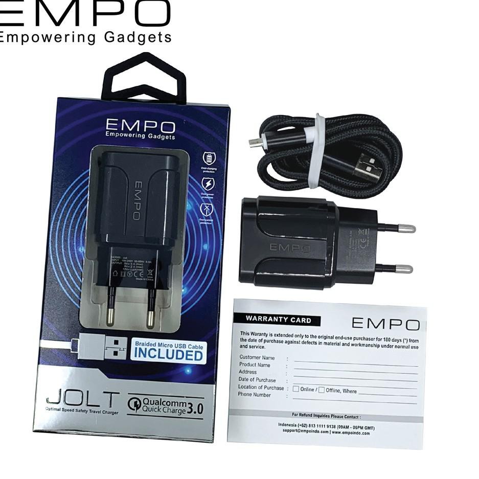 Jual EMPO JOLT Wall Charger 1 Port Quick Charge 3.0 – Black !! | Shopee ...