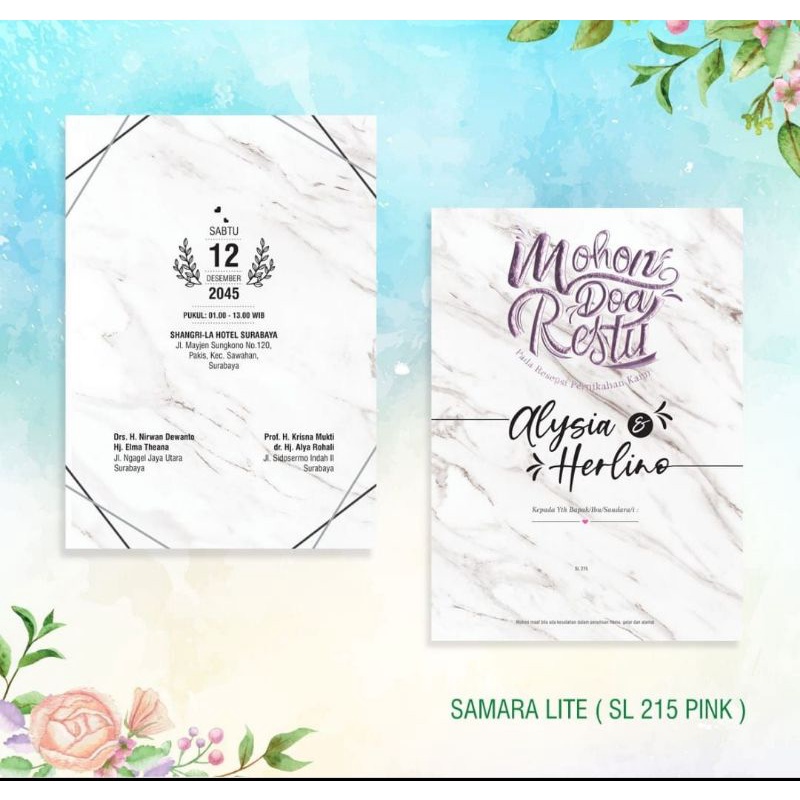Jual undangan pernikahan samara lite terbaru undangan murah undangan ...