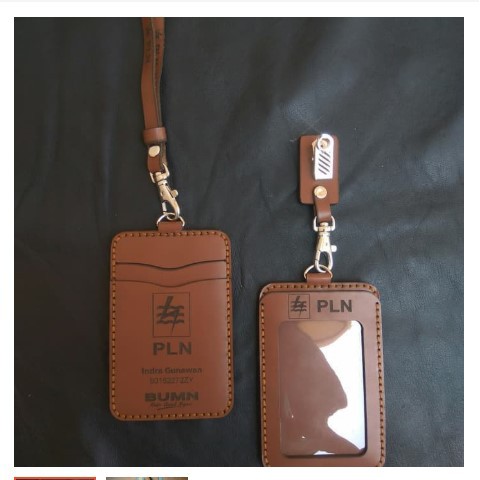 Jual Name Tag Kulit Custom Logo Bank Id Card Logo Bank Name Tag Custom ...