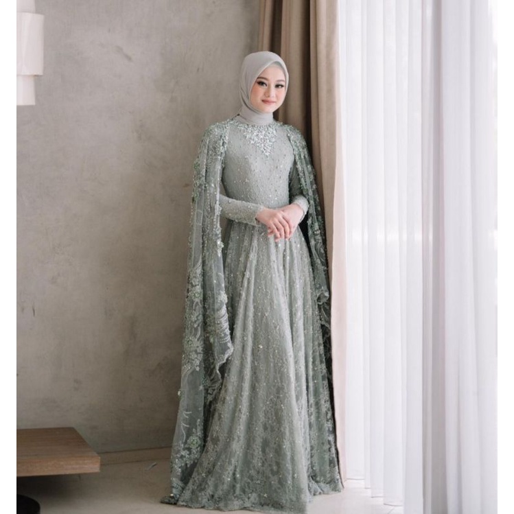 Jual gaun pengantin muslimah syar'i gaun walimah gaun akad wedding ...