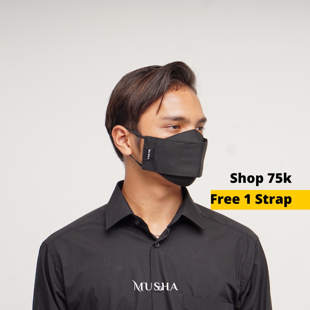 Jual MUSHA 3D Mask | Masker Kain 3D Earloop 3 Ply | Shopee Indonesia