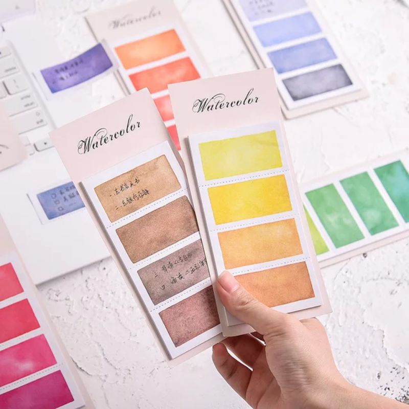 Jual sticky notes watercolor motif 4pcs | Shopee Indonesia