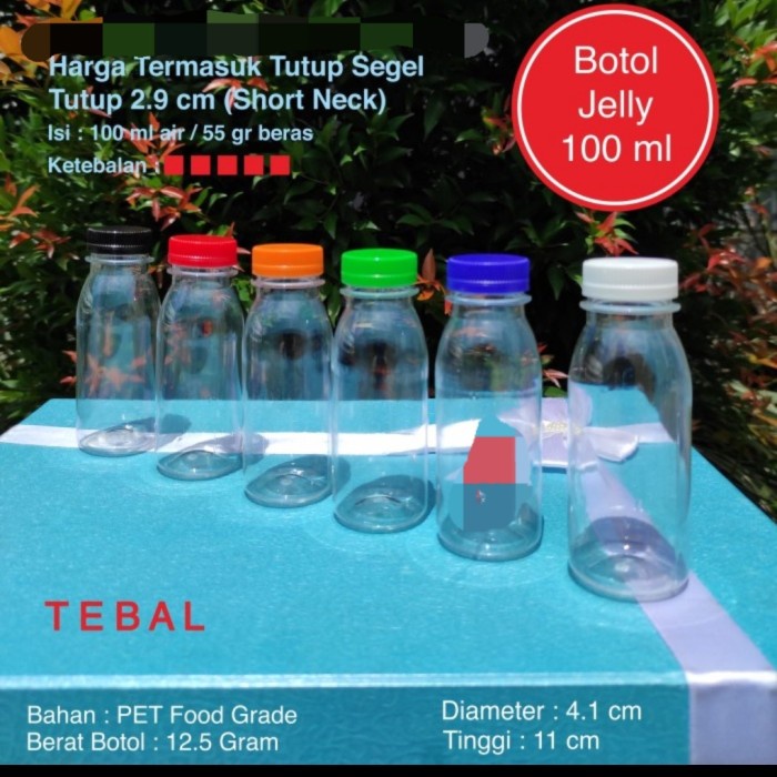 Jual GHM (0012) BOTOL ZAM ZAM JELLY PLASTIK 125 ML + TUTUP SEGEL GROSIR ...