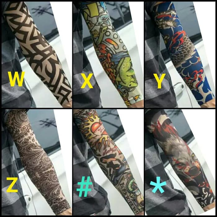 Jual manset tangan pria cowok motif tato tengkorak 1pcs arm sleeve ...