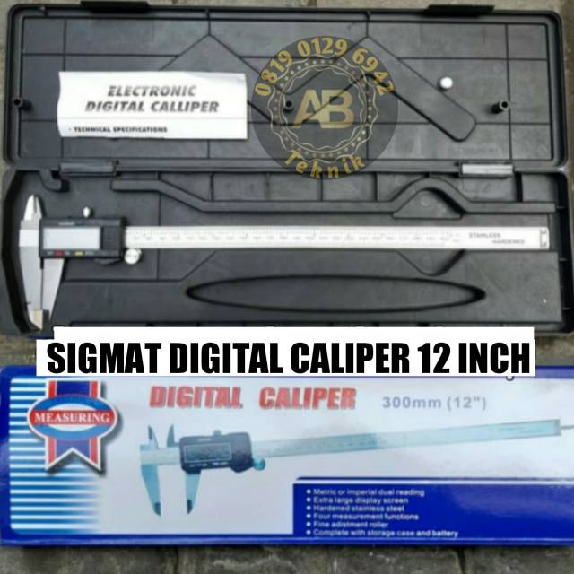 Jual Sigmat digital Caliper 12 Inch Jangka sorong digital Skekmat digital 0 - 300 Mm Stainlees ...