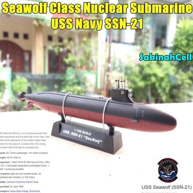 Jual Diecast Kapal selam Nuclear kelas Seawolf SSN-21 1/700 USS Navy | Shopee Indonesia
