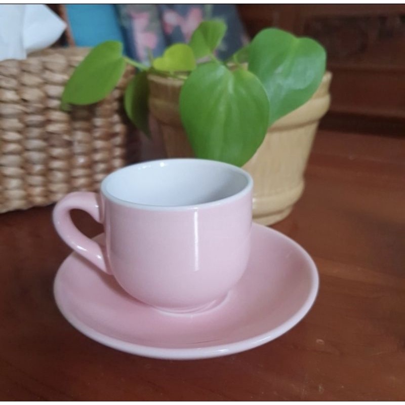 Jual gelas mug cangkir keramik kopin warna pink espresso 1 pcs (mug ...