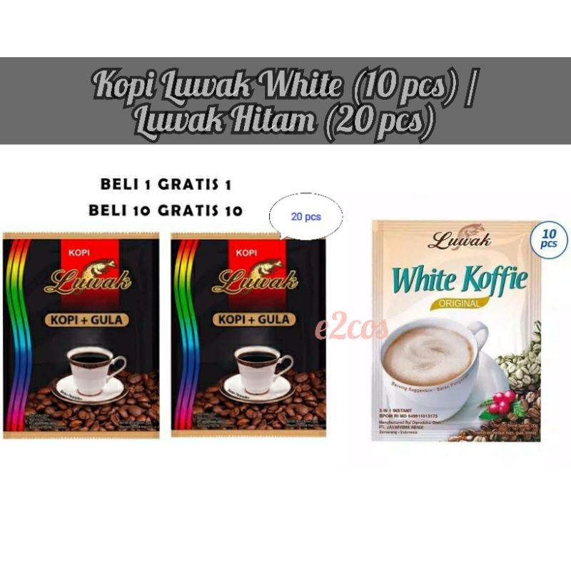 Jual [10 pcs] Kopi Luwak White / [15 pcs] Luwak Hitam Koffie Aneka Rasa ...