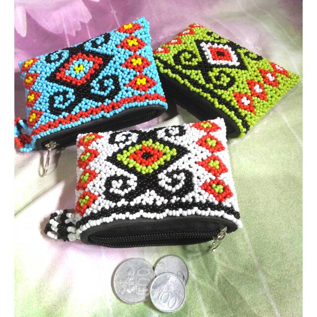 Jual Dompet koin mote manik motif etnik kalimantan | Shopee Indonesia