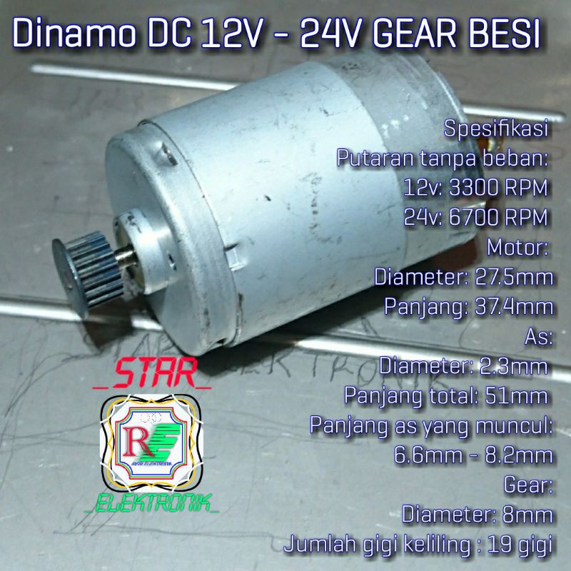 Jual Dinamo motor DC 12v - 24v gear besi / plastik/ kuningan | Shopee Indonesia