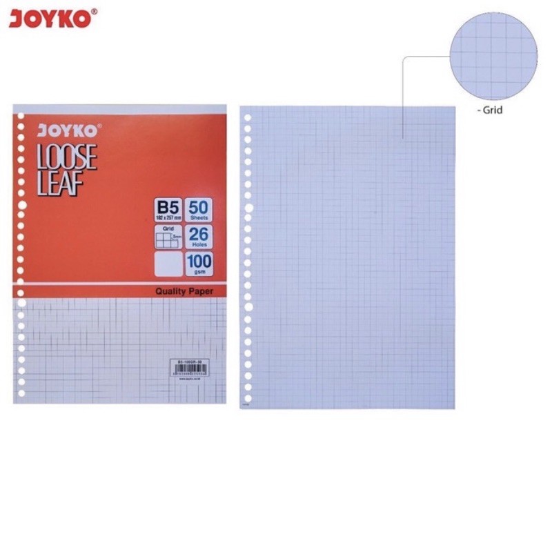 Jual Loose Leaf Joyko Grid/Dot A5/B5-100GR - 50 Lembar | Shopee Indonesia