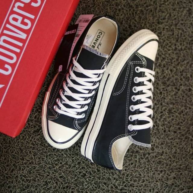 Jual Sepatu Converse 70s Low Black White Glossy Ox Egret Hitam Putih ...