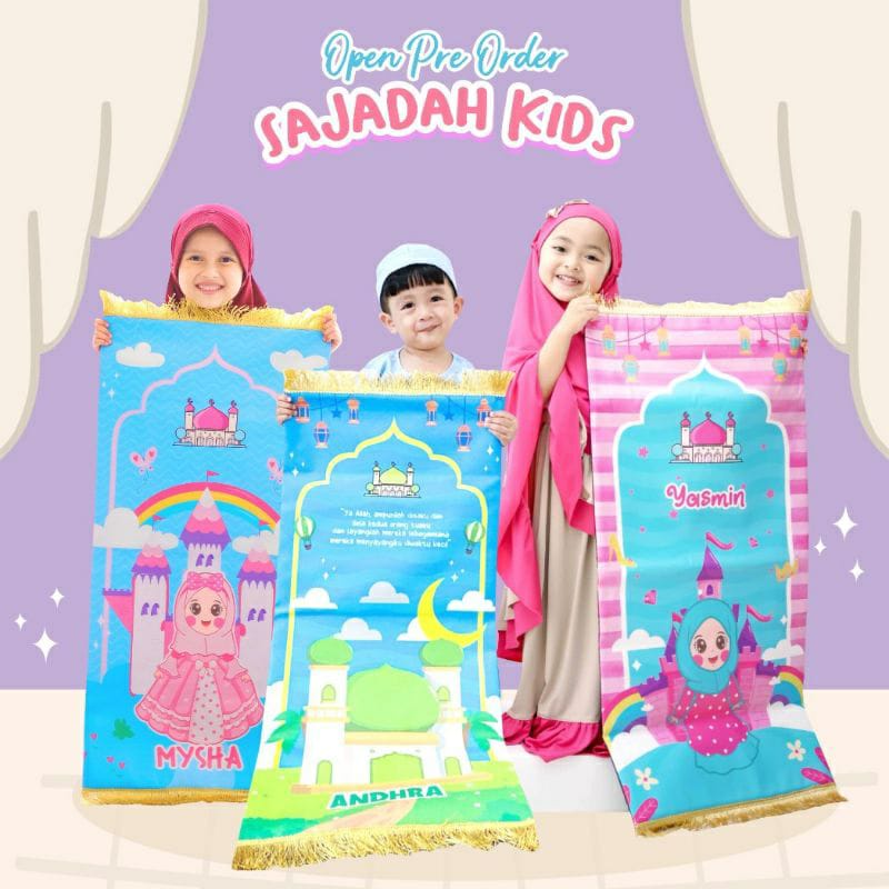 Jual (PO) Sajadah Anak Custom Nama /Sajadah Karakter Anak Free Nama ...