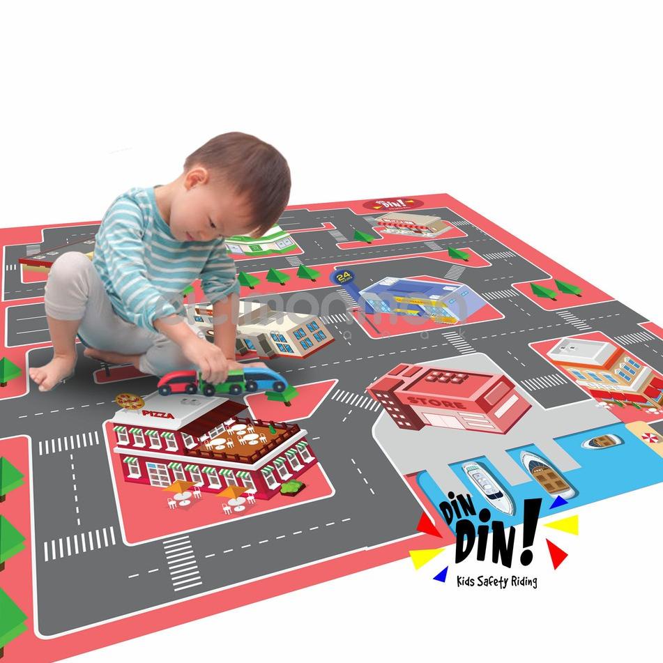 Jual Modern.. Dindin City Map PlayMat Alas Mainan Mobil Kereta Anak ...