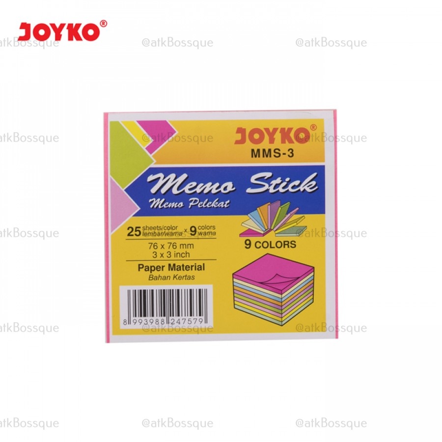 Jual Memo Sticky Notes Joyko MMS-3 Warna Rainbow | Shopee Indonesia