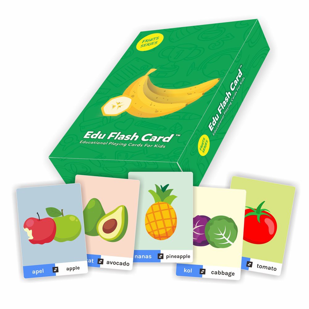 Jual EDU FLASHCARD Seri Fruits & Vegetables kartu belajar permainan bhs ...