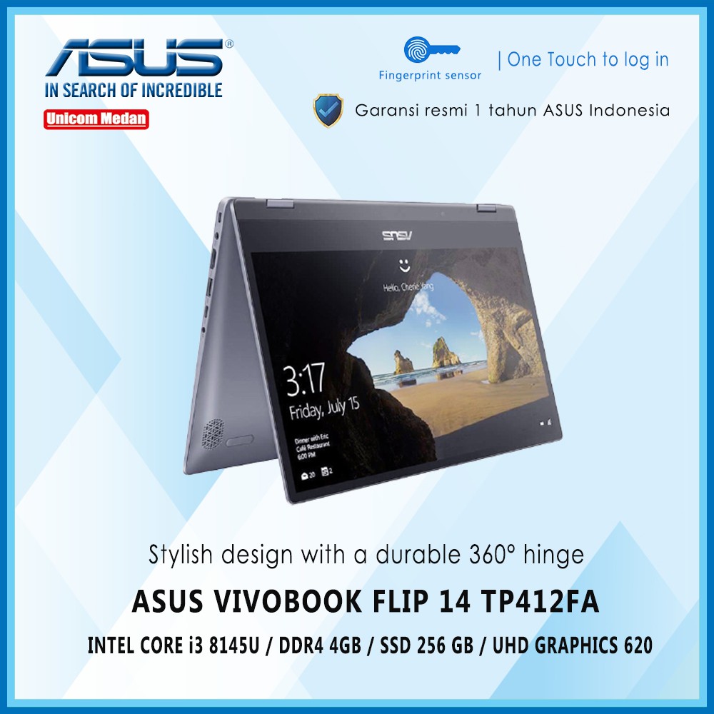 Jual ASUS TP412FA Intel Core i3-8145U/ DDR4 4GB/ 256GB SSD/ W10/ 14 ...