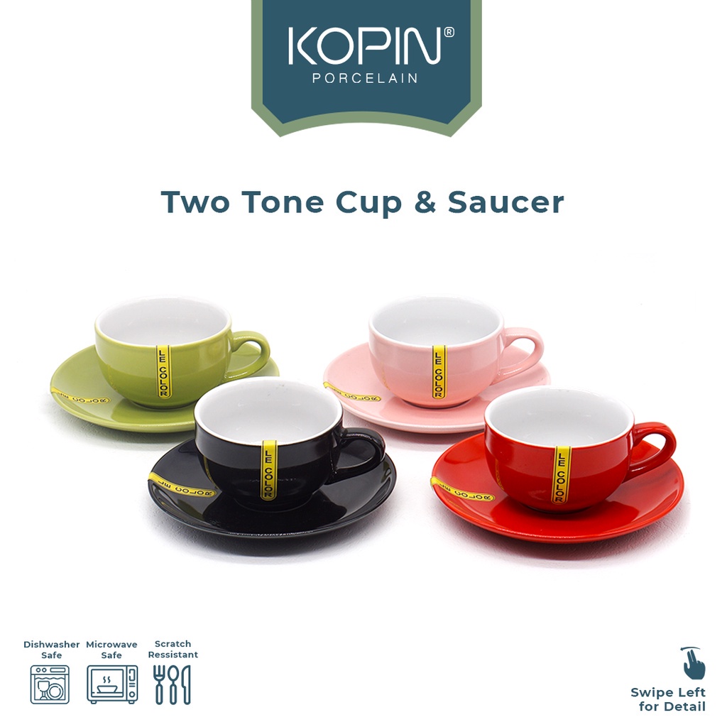 Jual Cangkir 1Pair I Cup & Saucer Porcelain 235 Ml I KOPIN | Shopee ...