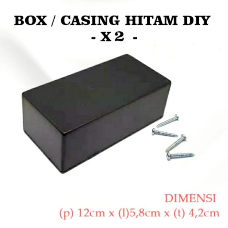Jual BOX HITAM / BOX PLASTIK X2 TANPA LUBANG + BONUS SKRUP | Shopee ...