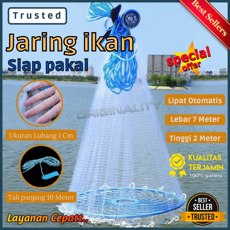 Jual Jaring ikan siap pakai / Jaring ikan lempar ukuran lebar 7 METER ...