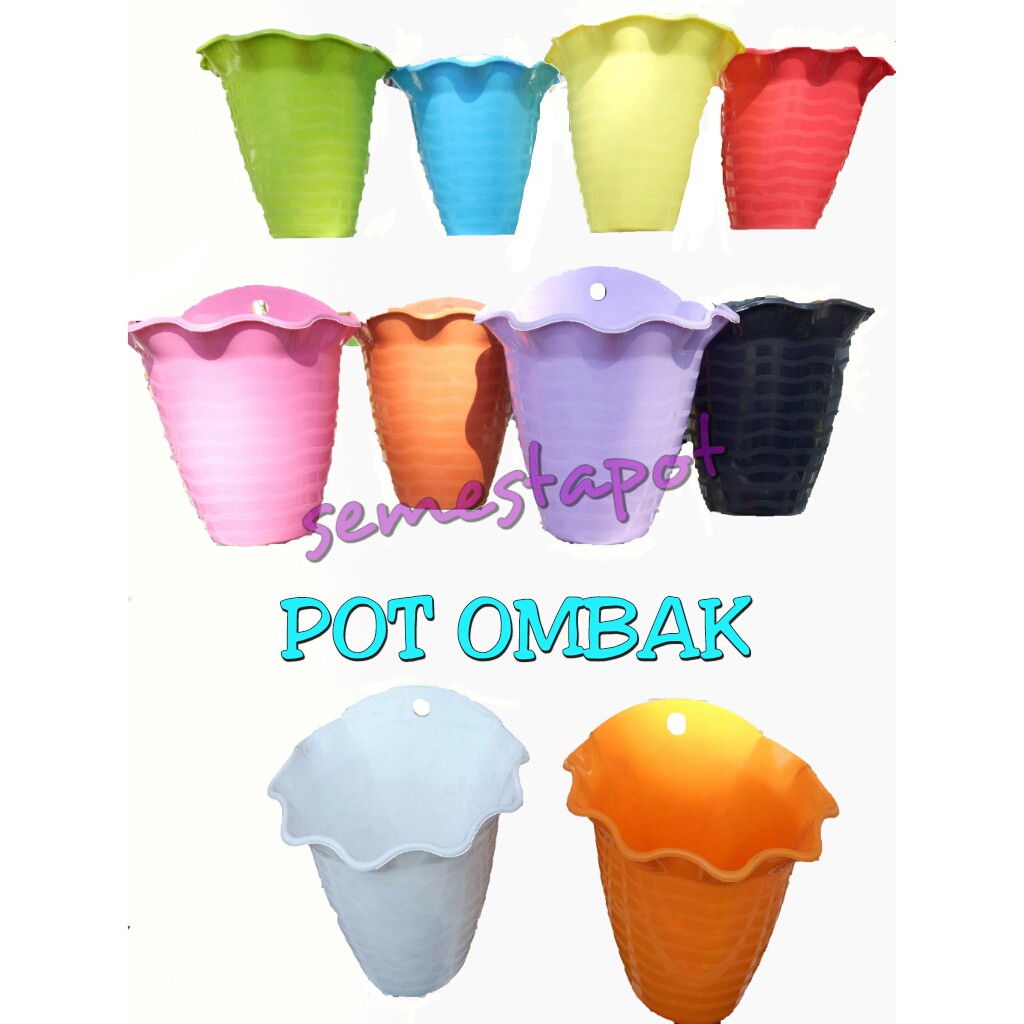 Jual Pot Dinding Tempel Bunga Tanaman NKT Ombak | Shopee Indonesia