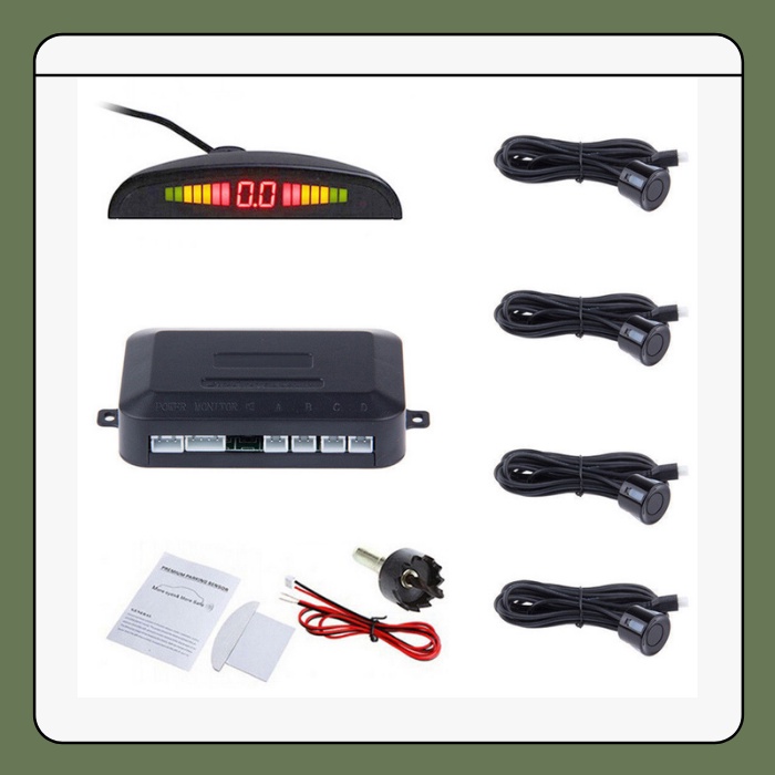 Jual Sensor Parkir Mundur 4 titik lengkap LCD indikator Sensor Parkir ...