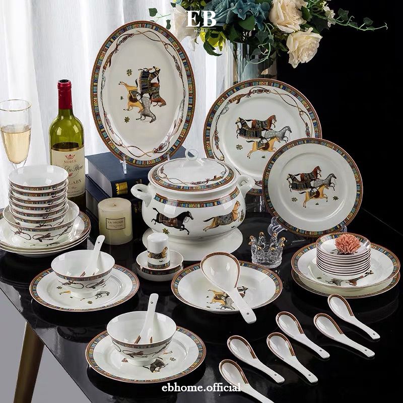 Jual Piring Mangkok Keramik Set / Piring Mewah Dining Tableware Set 573 ...