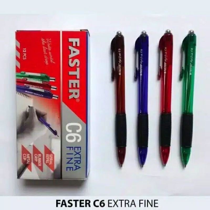 Jual Pulpen Faster Cetak C6 Isi 1 Box 12pcs | Shopee Indonesia