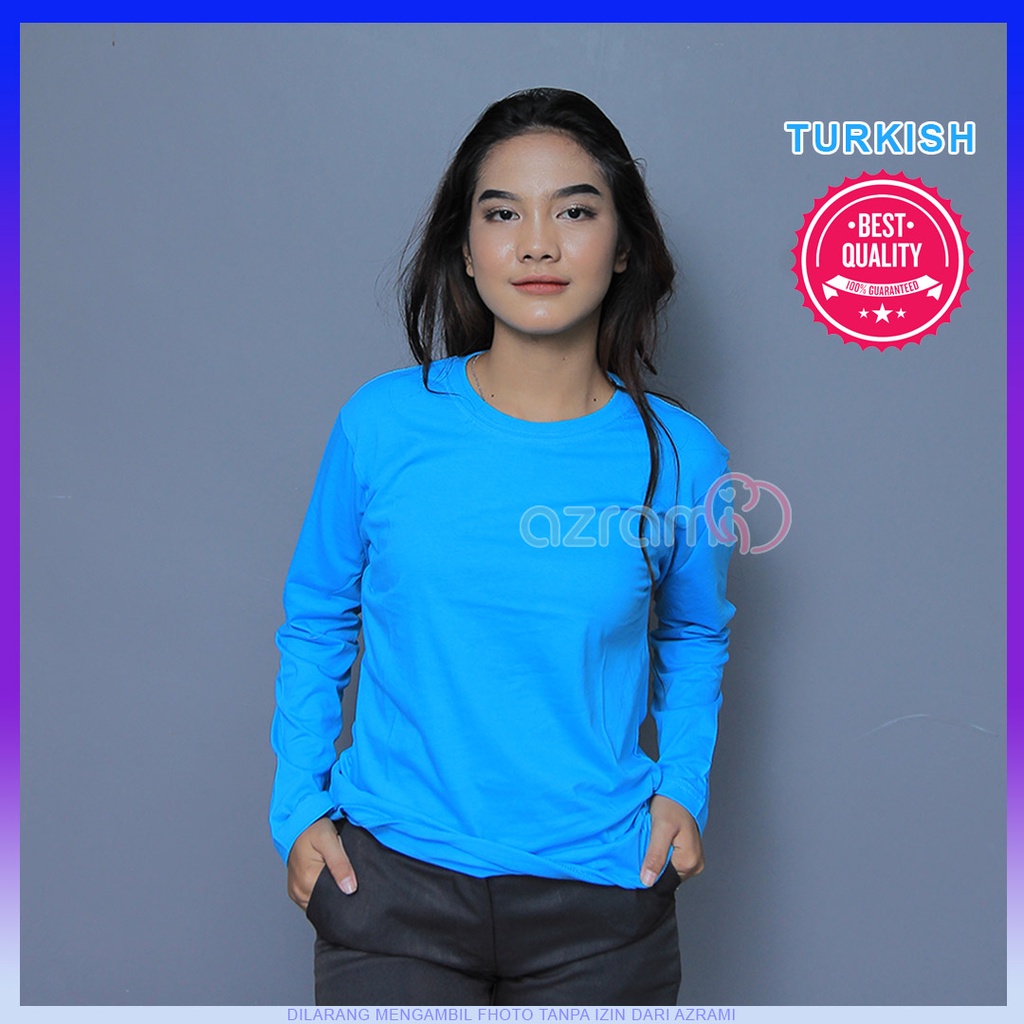 Jual AZRAMI - Kaos Polos Wanita Lengan Panjang Premium Warna Turkish ...