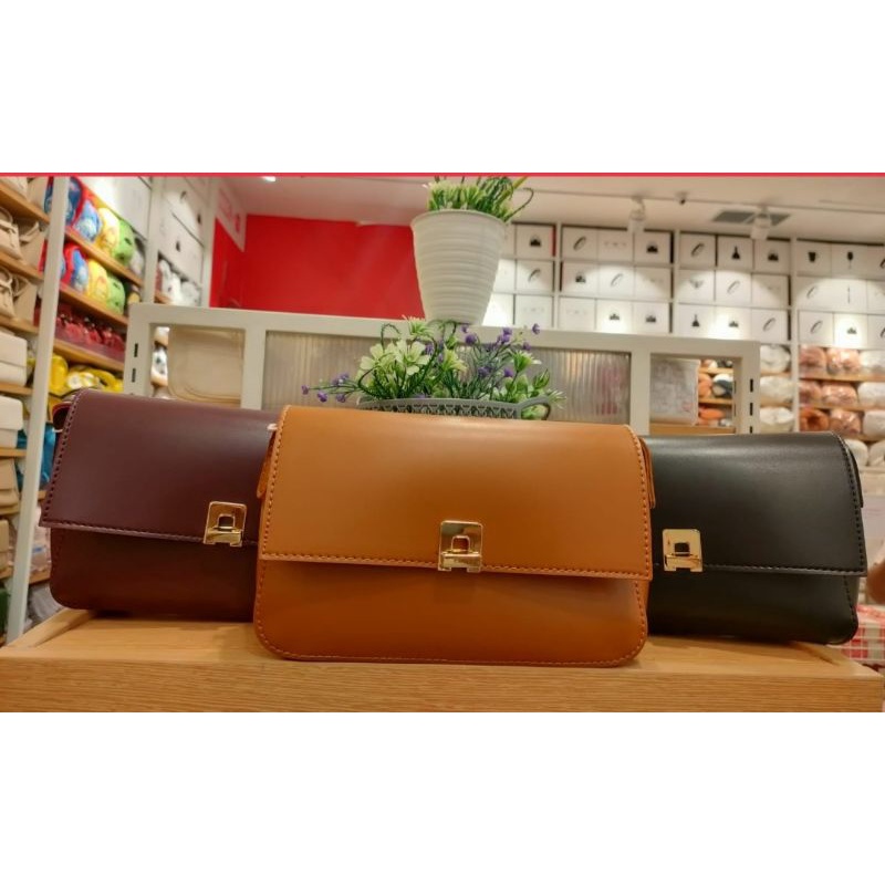 Jual MINISO OFFICIAL NEW Simple solid color crossbody bag / Tas ...