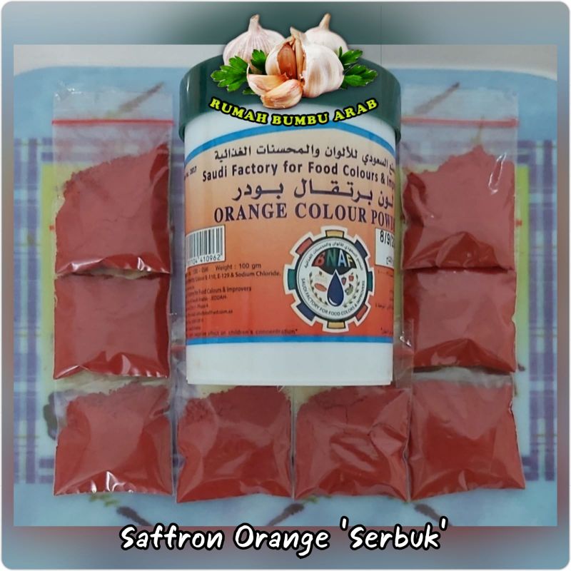 Jual Saffron Bubuk 100 Gram Botol (Orange, Kuning, Kuning Telur, Merah ...